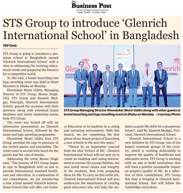 STS Group To Introduce Glenrich International School Satarkul In ...